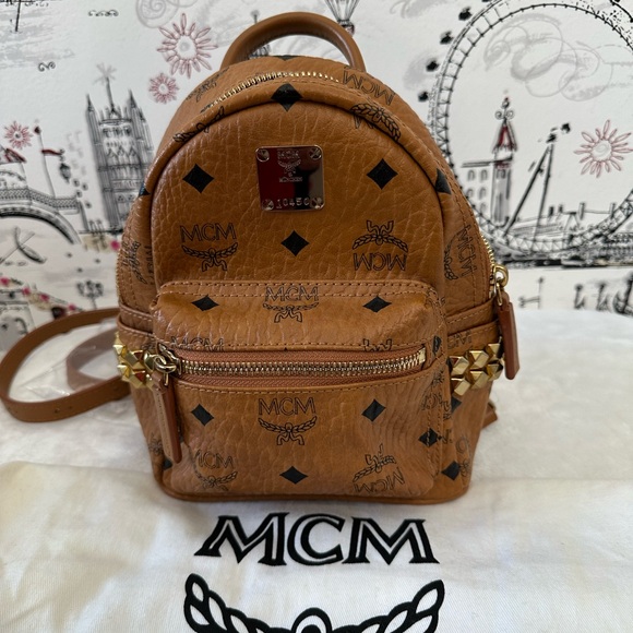 MCM | Bags | Mcm Brown Mini Backpack | Poshmark